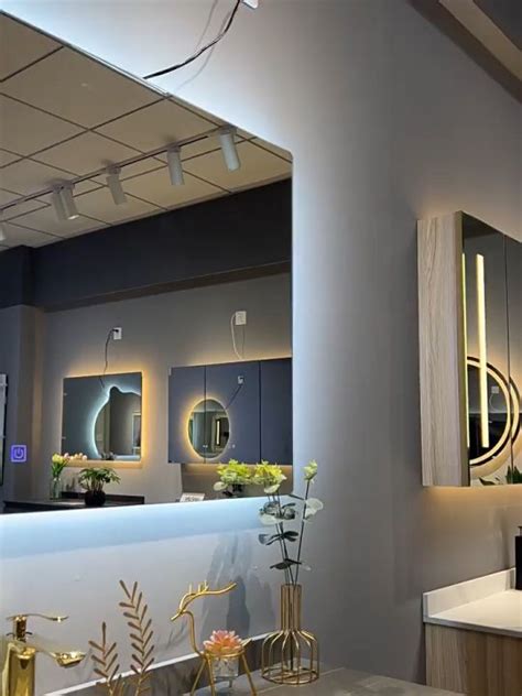 Bathroom Led Mirror Decorative Wall Mounted Rectangular Frameless