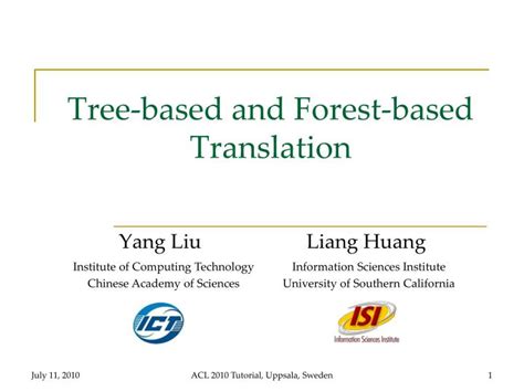 Ppt Tree Based And Forest Based Translation Powerpoint Presentation
