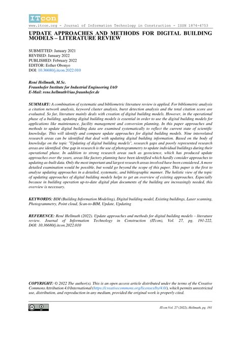 pdf update approaches and methods for digital building models literature review