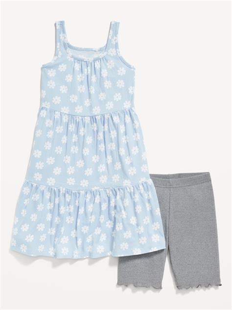 Pack Sleeveless Swing Dress And Biker Shorts For Girls Old Navy