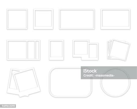 흰색 배경에 그림자가 분리된 사실적인 3d 액자 모음입니다 0명에 대한 스톡 벡터 아트 및 기타 이미지 0명 3차원 형태 개념 Istock