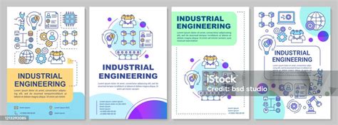 산업 공학 브로셔 템플릿 레이아웃입니다 제조 전단지 소책자 선형 그림이있는 전단지 인쇄 디자인 잡지 연례 보고서 광고 포스터에 대한 벡터 페이지 레이아웃 0명에 대한 스톡