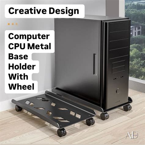 Computer Cpu Stand Base Metal With Wheel Tapak Besi Cpu Base