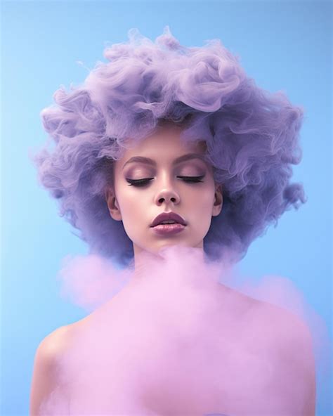 Premium Ai Image Woman Surrounded By A Soft Cloud Abstract Fashion