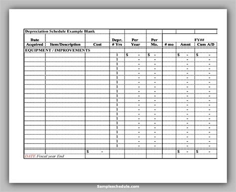 27 Sample Depreciation Schedule Sample Schedule