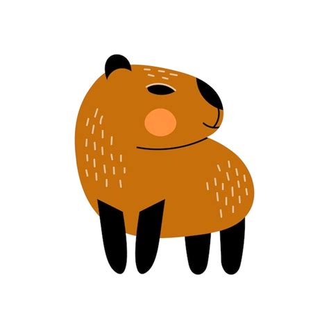 Estampa Infantil Capivara Vetor Premium