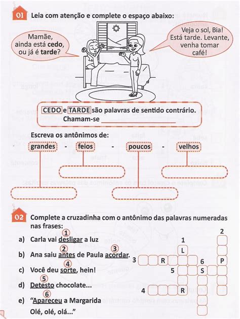 Atividades De Sinônimos E Antônimos EDUCA