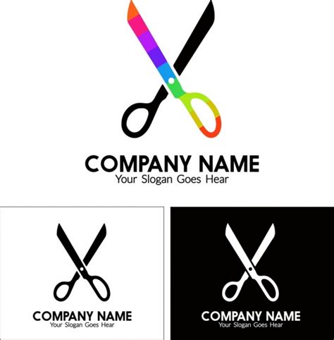 Business Logo Design Craft Style Scissors Decoration Free Vector In