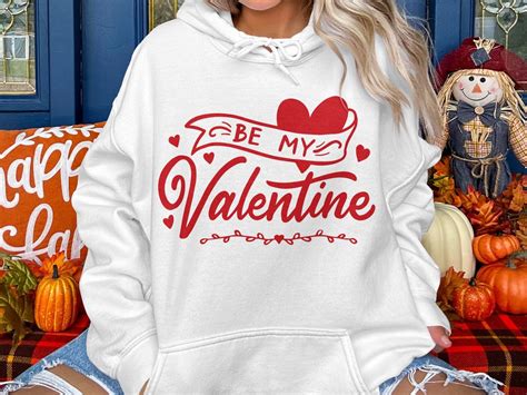 Valentines Day Hoodie Be My Valentine Red Graphic Unisex Love Heart