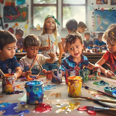 Creative Classroom Art Project Premium Ai Generated Image