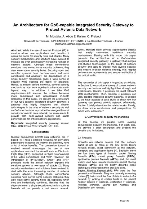 pdf an architecture for qos capable integrated security gateway to