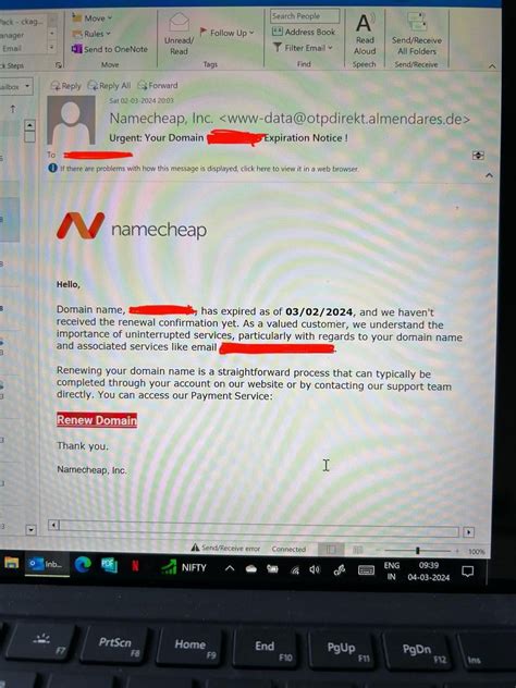 Domain Expired Renewal Scam Rnamecheap