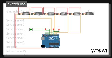 Servo 6 Tombol Fungsi Wokwi Esp32 Stm32 Arduino Simulator