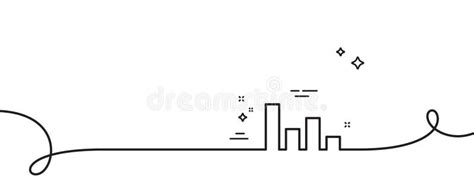 Histogram Chart Line Icon Financial Graph Continuous Line With Curl Vector Stock Vector