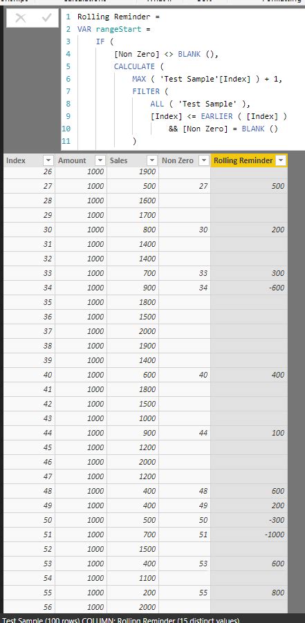 Solved Dax To Find Remainder Row Starting From Current Ro Microsoft Fabric Community