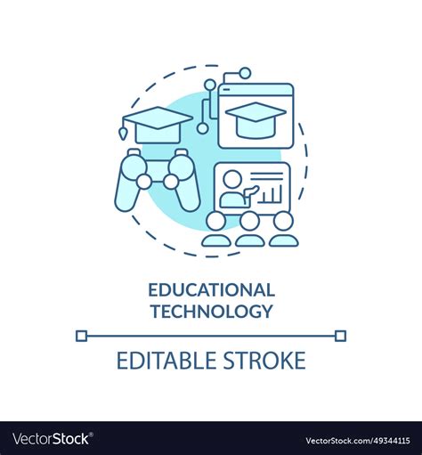 Thin Line Blue Icon Educational Technology Concept