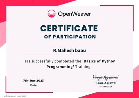 Ramisetty Mahesh Babu On Linkedin Python Programming Internship