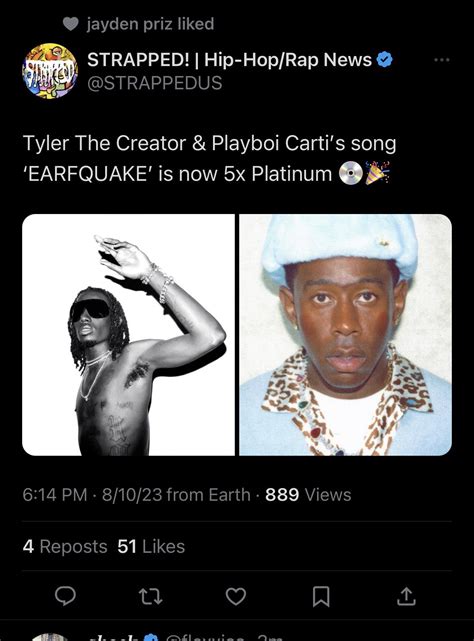 Earfquake Is 5x Platnium R Playboicarti