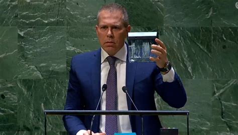 Israeli Envoy Takes Out Shredder Destroys Un Charter Over Palestine