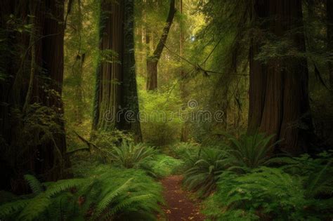 Tall Trees And Dense Foliage Shielding Hidden Secrets Stock