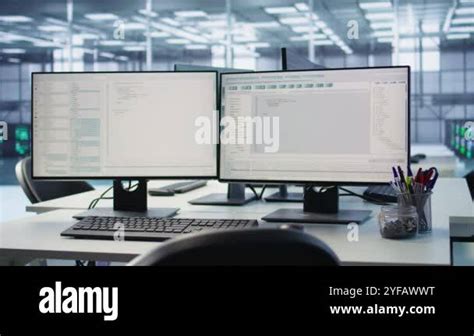 Pc Displays In Data Center Providing Computing Resources For Artificial