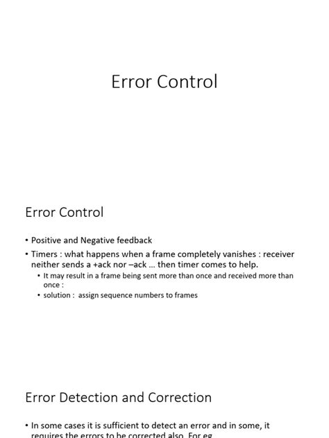 Error Control Pdf