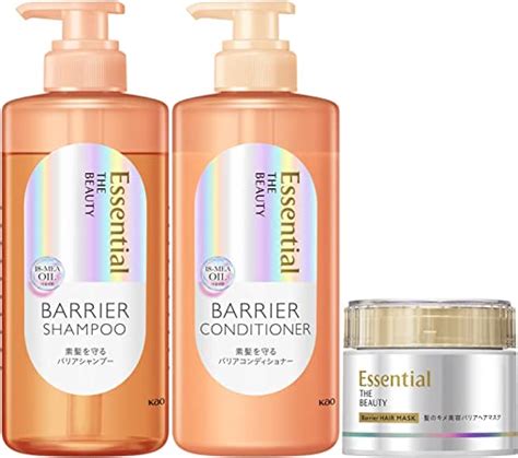 Amazon 〔3点セット〕エッセンシャル ザビューティ│素髪を守るバリアシャンプー400ml コンディショナー400ml ヘアマスク