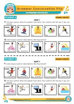 PRESENT PERFECT X English Grammar Speaking Activities TPT