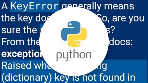 I M Getting Key Error In Python Youtube