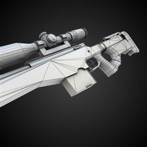 Awm Sniper Rifle 3d Model Game Ready Max Obj Fbx Lwo Lw Lws Ma