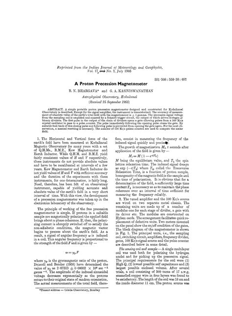 Pdf Proton Precession Magnetometer