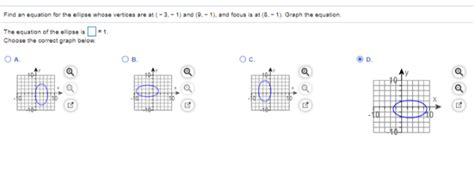 Solved Find An Equation For The Ellipse Whose Vertices Are Chegg Com