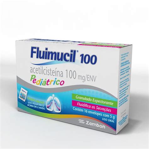Fluimucil 100mg Zambon 16 Envelopes Drogarias Pacheco