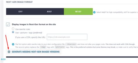 Generate Missing Webp Versions Feature Is Stuck Documentation