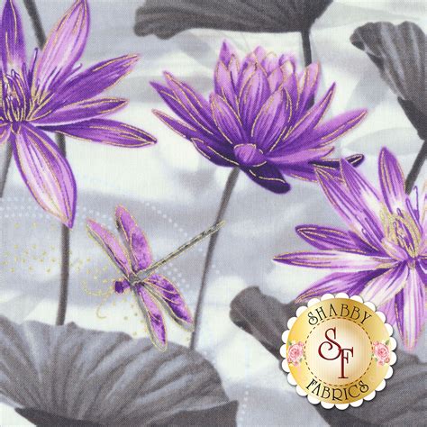 Dragonfly Dance 8499m 11 Waterlily Pool Graypurple From Benartex