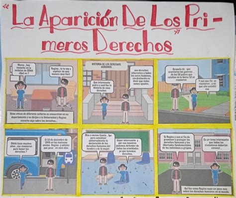 Elabora una historieta que resuma la aparición de los primeros derechos