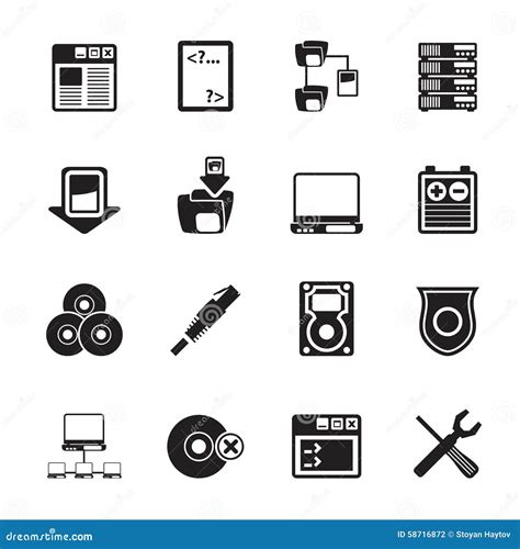 Silhouette Server Side Computer Icons Stock Vector Illustration Of Site Sign 58716872