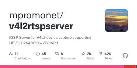 Github Mpromonet V L Rtspserver Rtsp Server For V L Device Capture Supporting Hevc H Jpeg