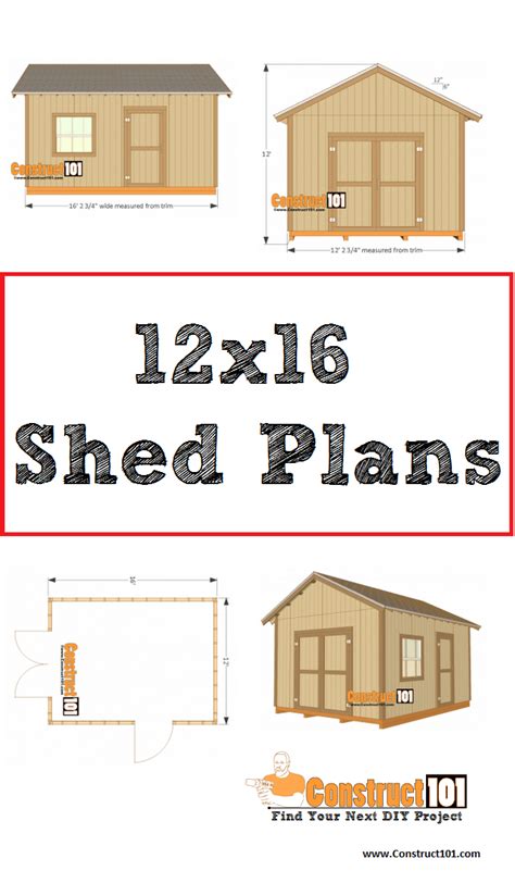 12×16 Shed Diy Plans Gable Roof Build Blueprint Artofit