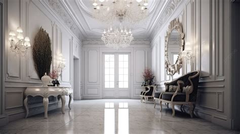 우아한 홀의 아름다운 대리석 바닥과 흰 벽 클래식 컨셉의 3d 로비 디자인 흰색 배경과 크리스탈 램프 고화질 사진 사진 배경 일러스트 및 사진 무료 다운로드 Pngtree