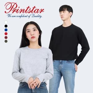 베이직 17수 롱슬리브 무지티 긴팔 티셔츠 라운드 기본 면티 프린트스타 남녀공용 빅사이즈 에누리 가격비교