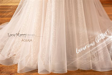 Aglaja Long Puff Sleeves Wedding Dress With Glitter Skirt Lacemarry