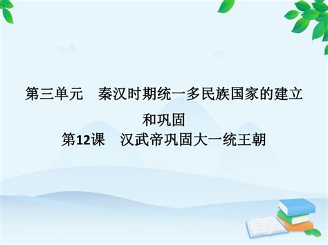 第12课汉武帝巩固大一统王朝 习题课件（21张ppt） 21世纪教育网