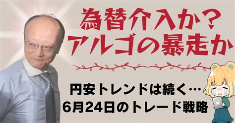 為替介入警戒中のドル円急落！押し目買いのポイント解説6月24日｜往復びん太＠fxアライ軍