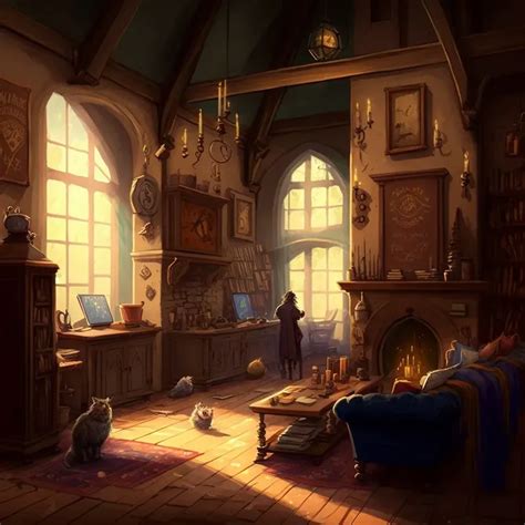 Wizard Common Rooms Midjourney Prompt Promptbase