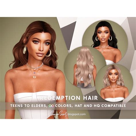 Sonyasims Redemption Hair Screenshots The Sims 4 Create A Sim