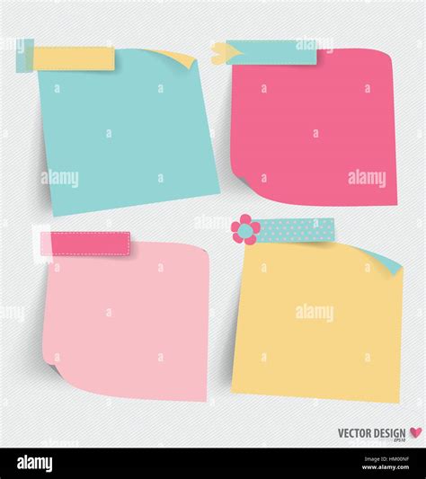 Cute Note Papers Ready For Your Message Vector Illustration Stock Vector Image Art Alamy