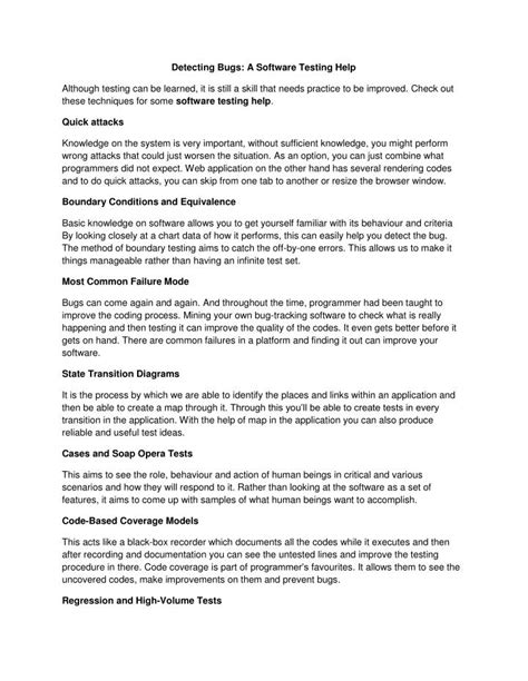 ppt detecting bugs a software testing help powerpoint presentation