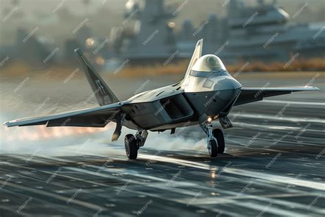 Premium Photo Front View Of An F22 Raptor Fighter Jet Accelerating