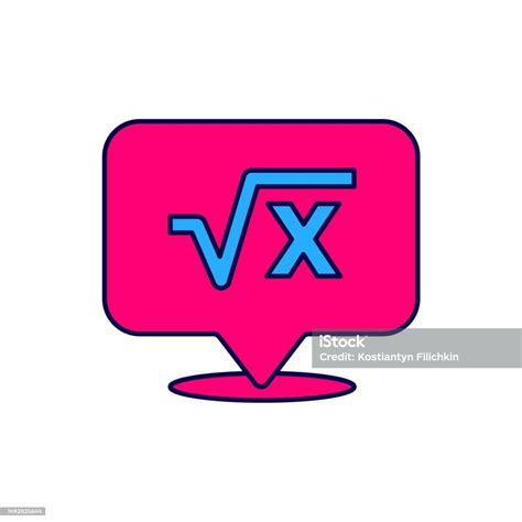 채워진 윤곽선 흰색 배경에 격리된 X 글리프 아이콘의 제곱근 수식 벡터 0명에 대한 스톡 벡터 아트 및 기타 이미지 0명 가득 찬 개념 Istock